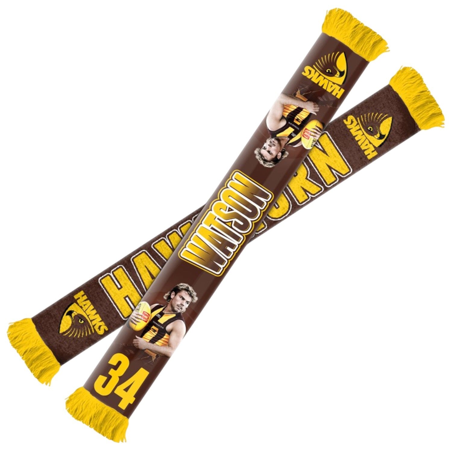 (Copy) AFL PLAYER Hawthorn Hawks Nick Watson Scarf – Exclusive ...