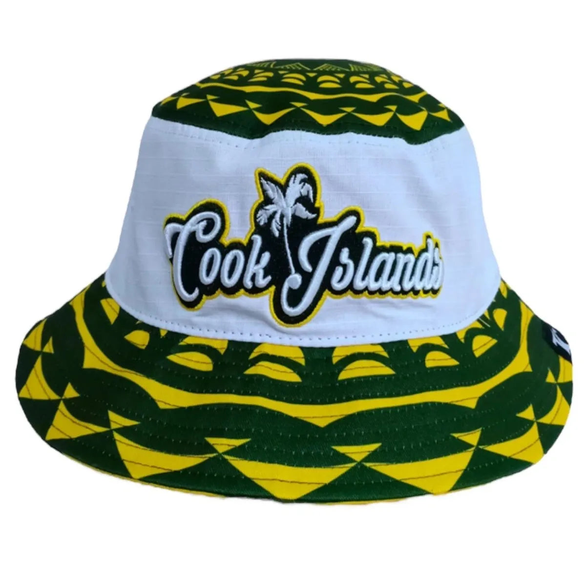 Cook Islands Bucket Hat Green Yellow – Exclusive Collections Australia