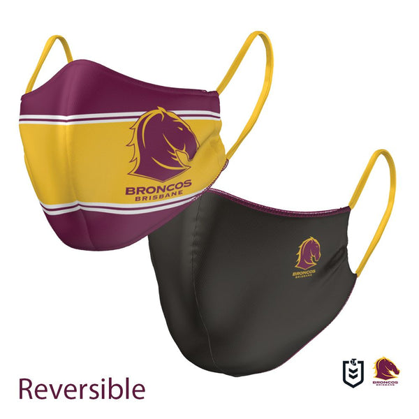 Broncos adult reversible mask – Exclusive Collections Australia